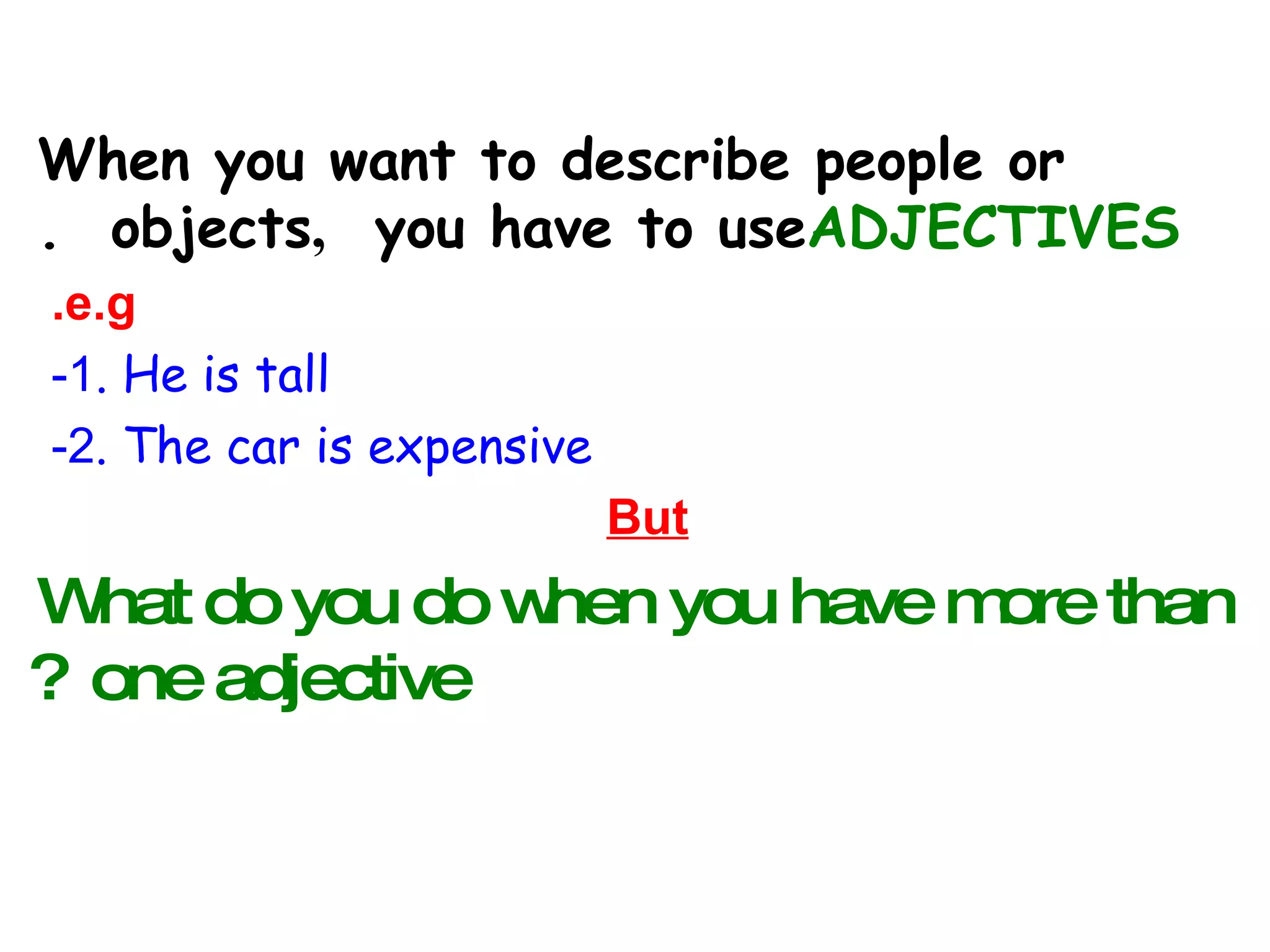 Adjective Order | PPT