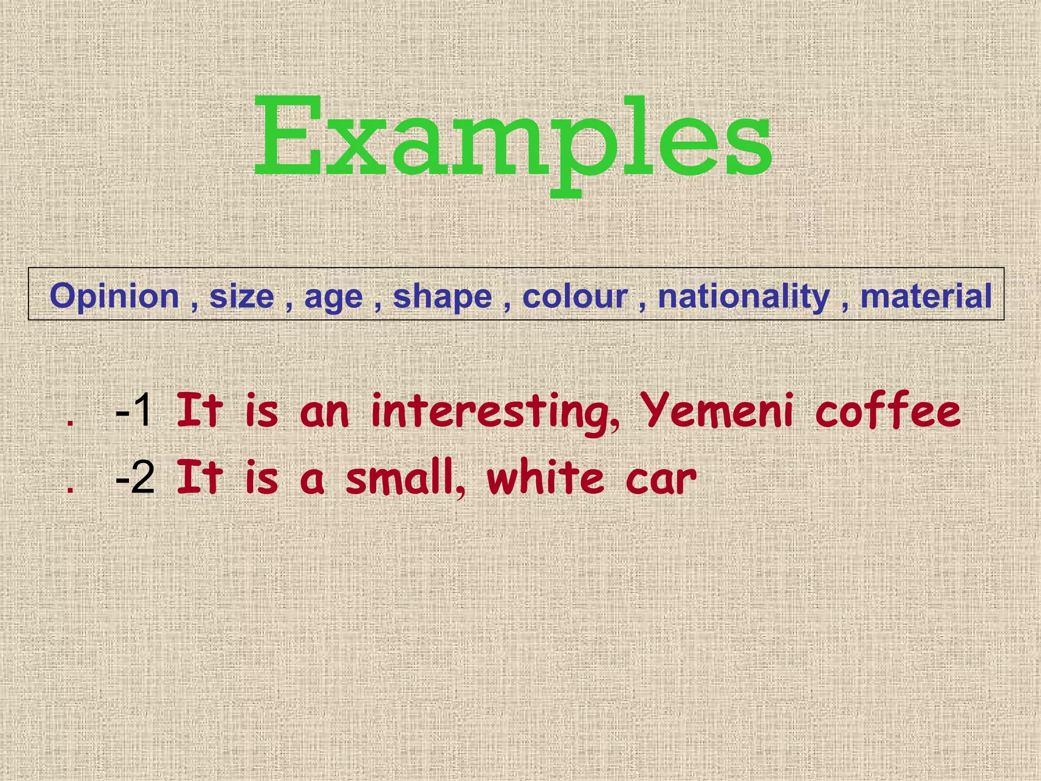 Adjective Order | PPT