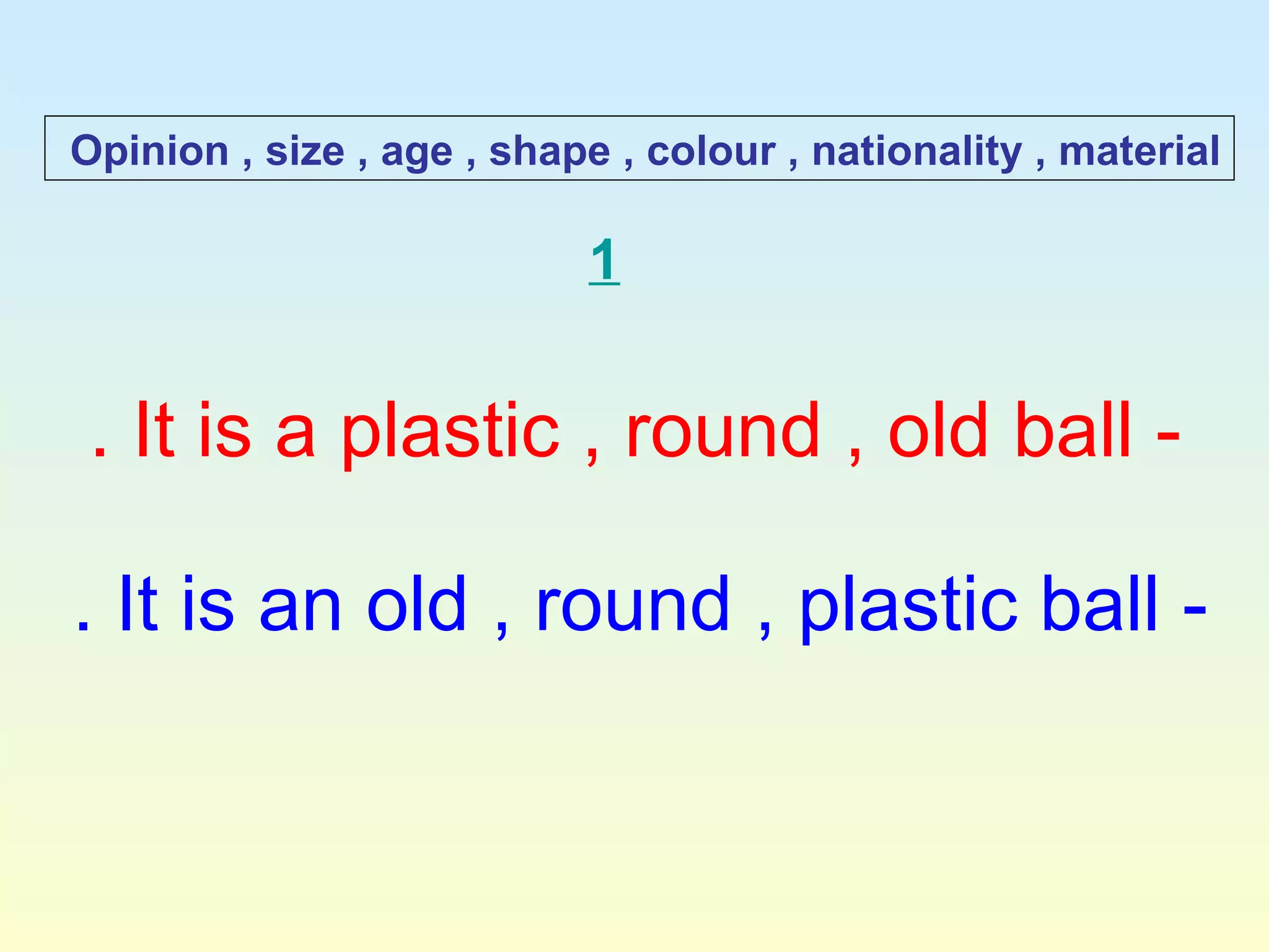 Adjective Order | PPT