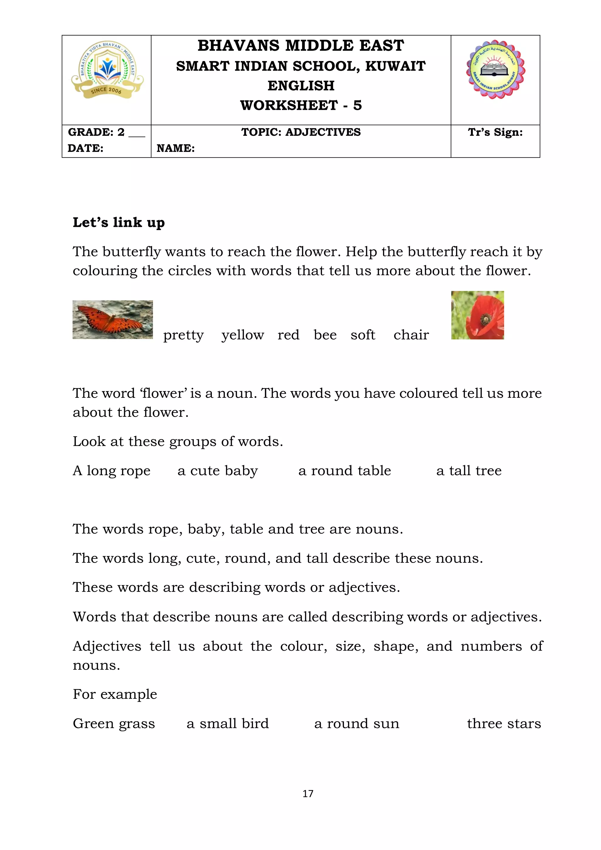Adjective worksheet | PDF