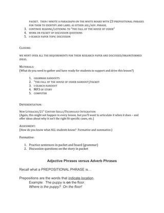 Adjective+adverb+phrase+lesson+plan | DOC