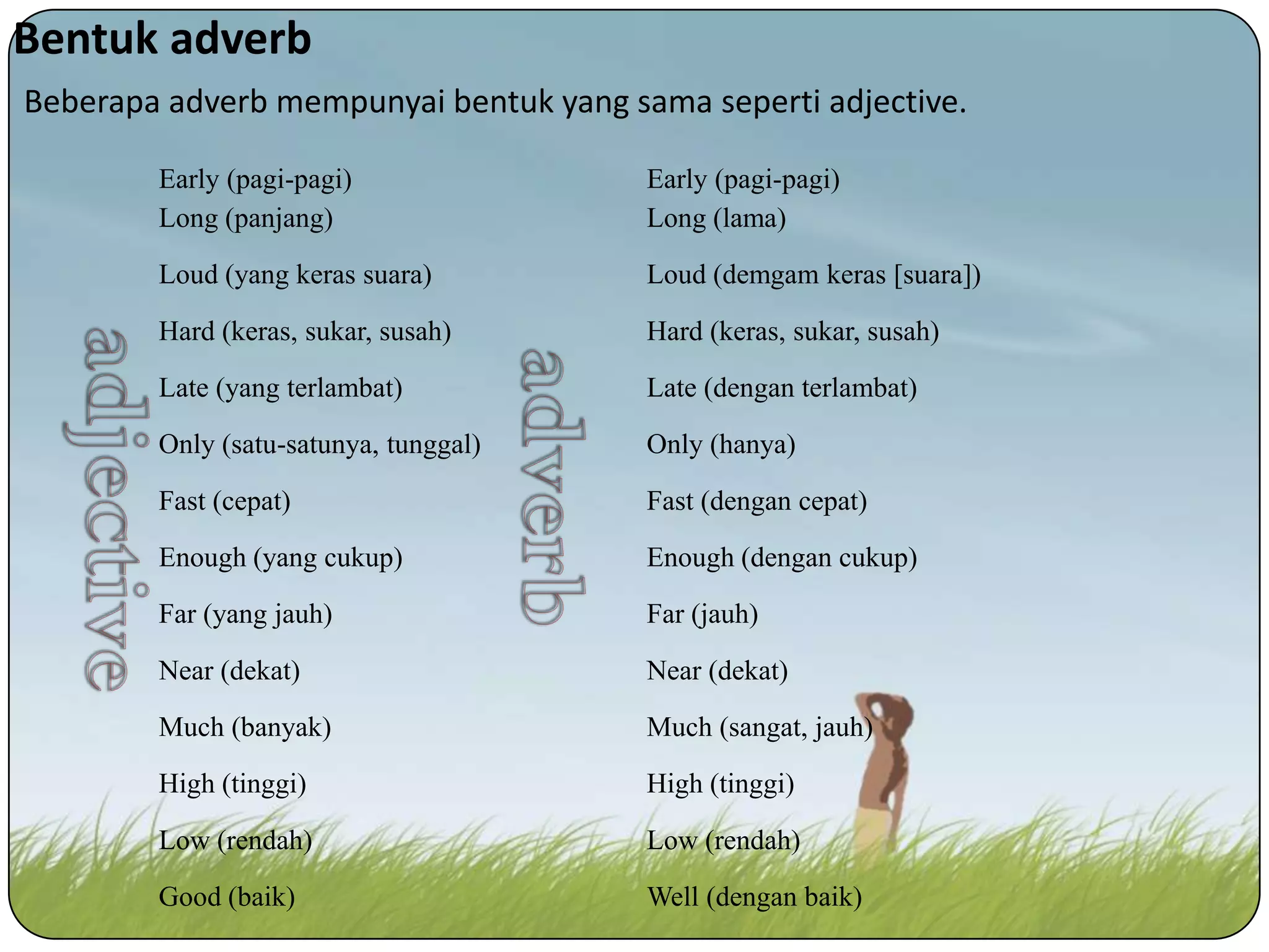Adjective and adverb kelompok ii | PPTX
