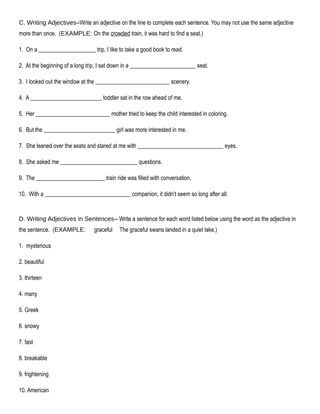 Adjective assignment | DOC
