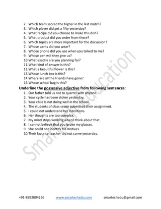 Adjective Assignment | PDF