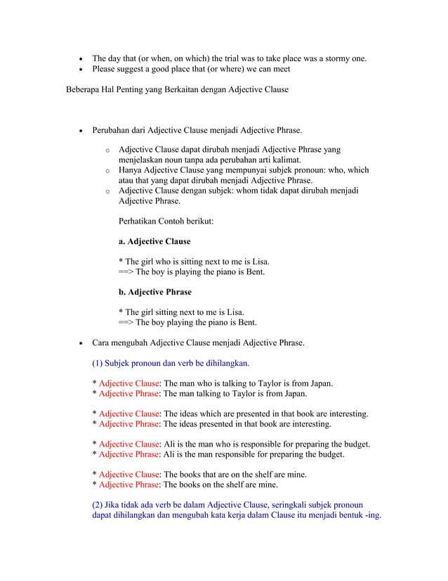 Adjective clause | DOC