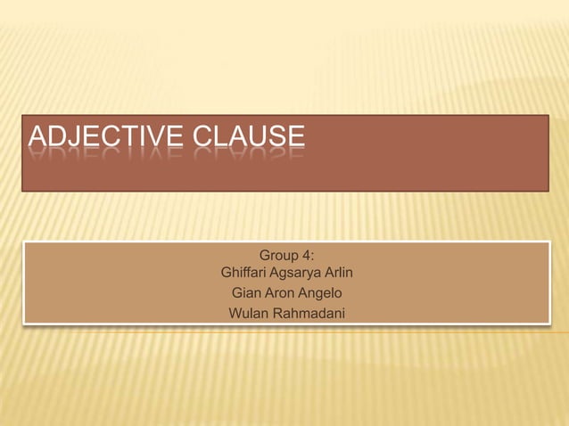 Adjective Clause | PPTX