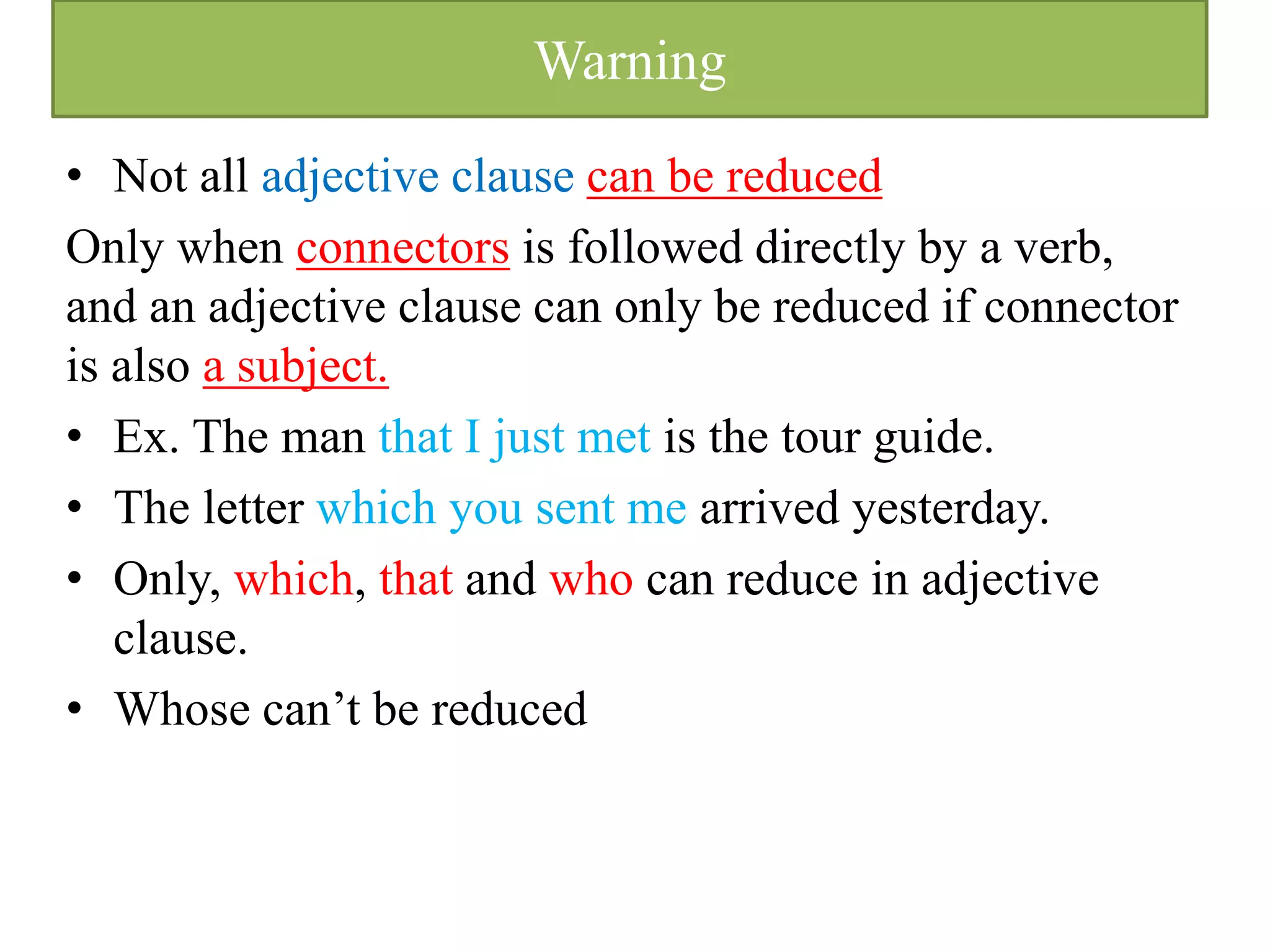 English grammar "Adjective clause" | PPTX