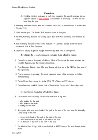 English Grammar Adjective clause | DOCX