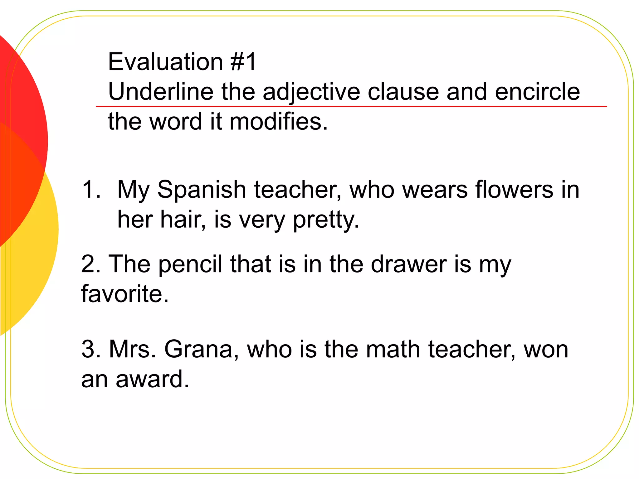 Adjective clause | PPTX