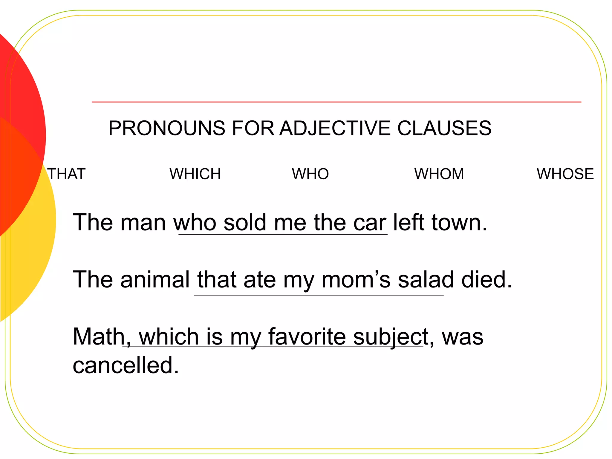 Adjective clause | PPT