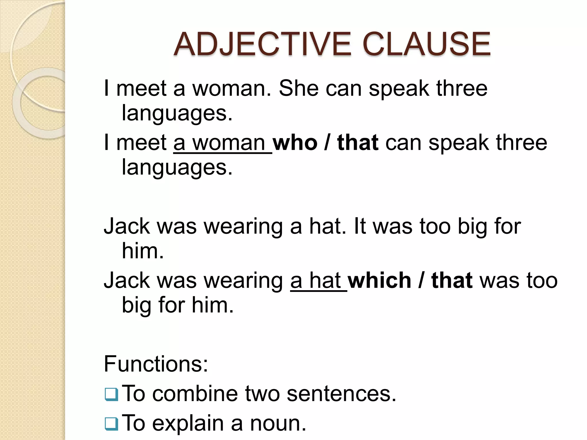 Adjective Clause | PPT