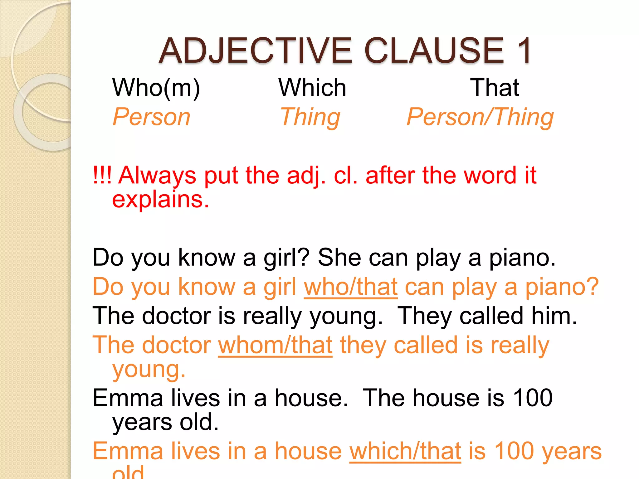 Adjective Clause | PPT