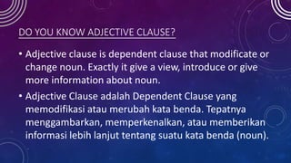 Adjective Clause-Who,Whom, Which, That | PPTX