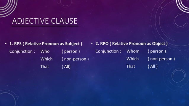 Adjective Clause-Who,Whom, Which, That | PPTX