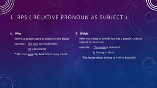 Adjective Clause-Who,Whom, Which, That | PPTX