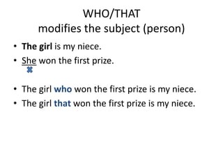 Adjective clause exercise | PPTX | Celebrity Families | Pop Culture