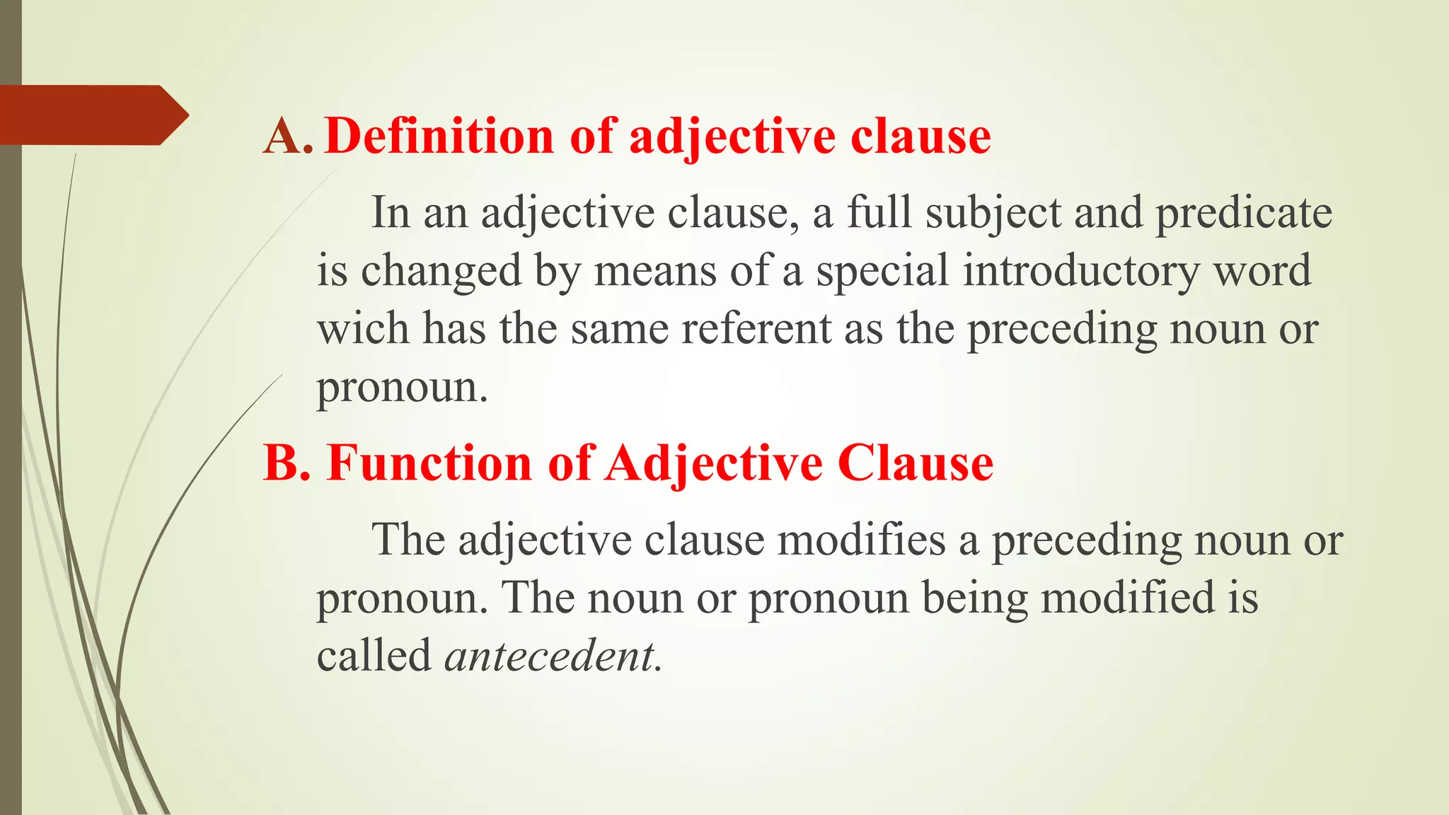 Adjective clause ppt | PPT