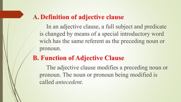 Adjective clause ppt | PPT
