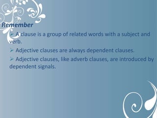 Adjective clause and relative clause | PPT