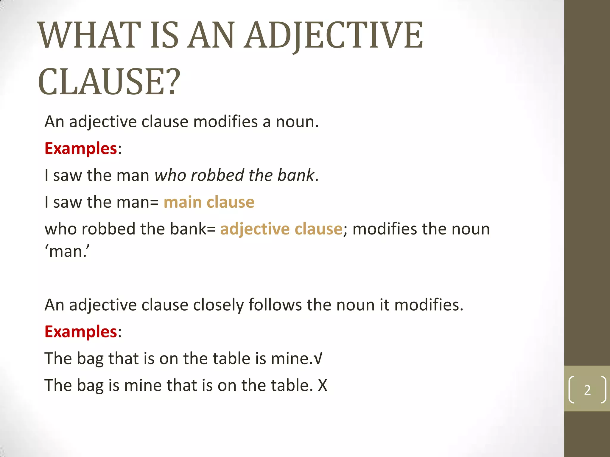 Adjective clauses | PPTX