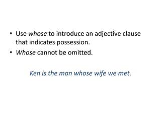 Adjective clauses | PPTX