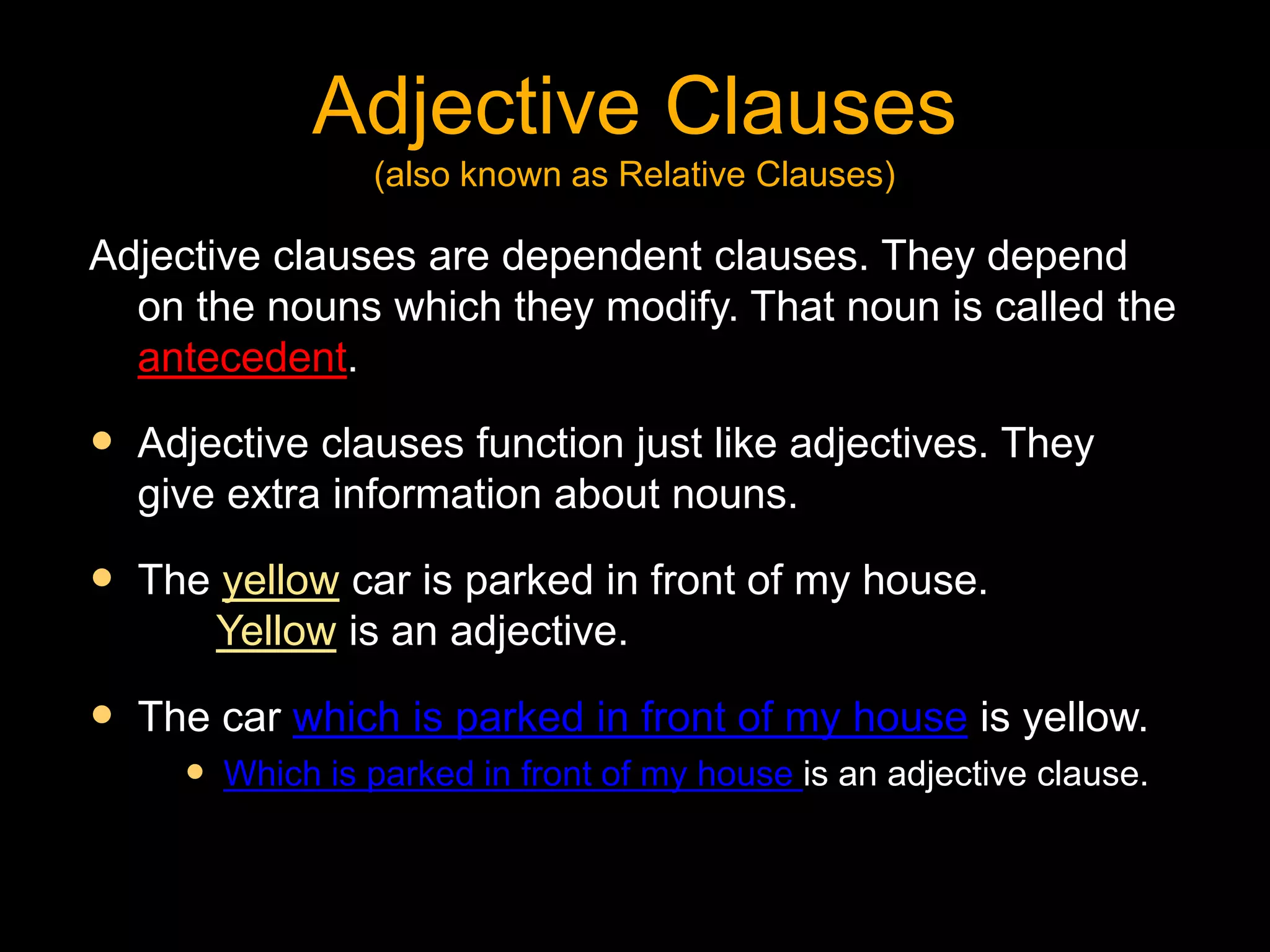 Adjectiveclauses | PPTX