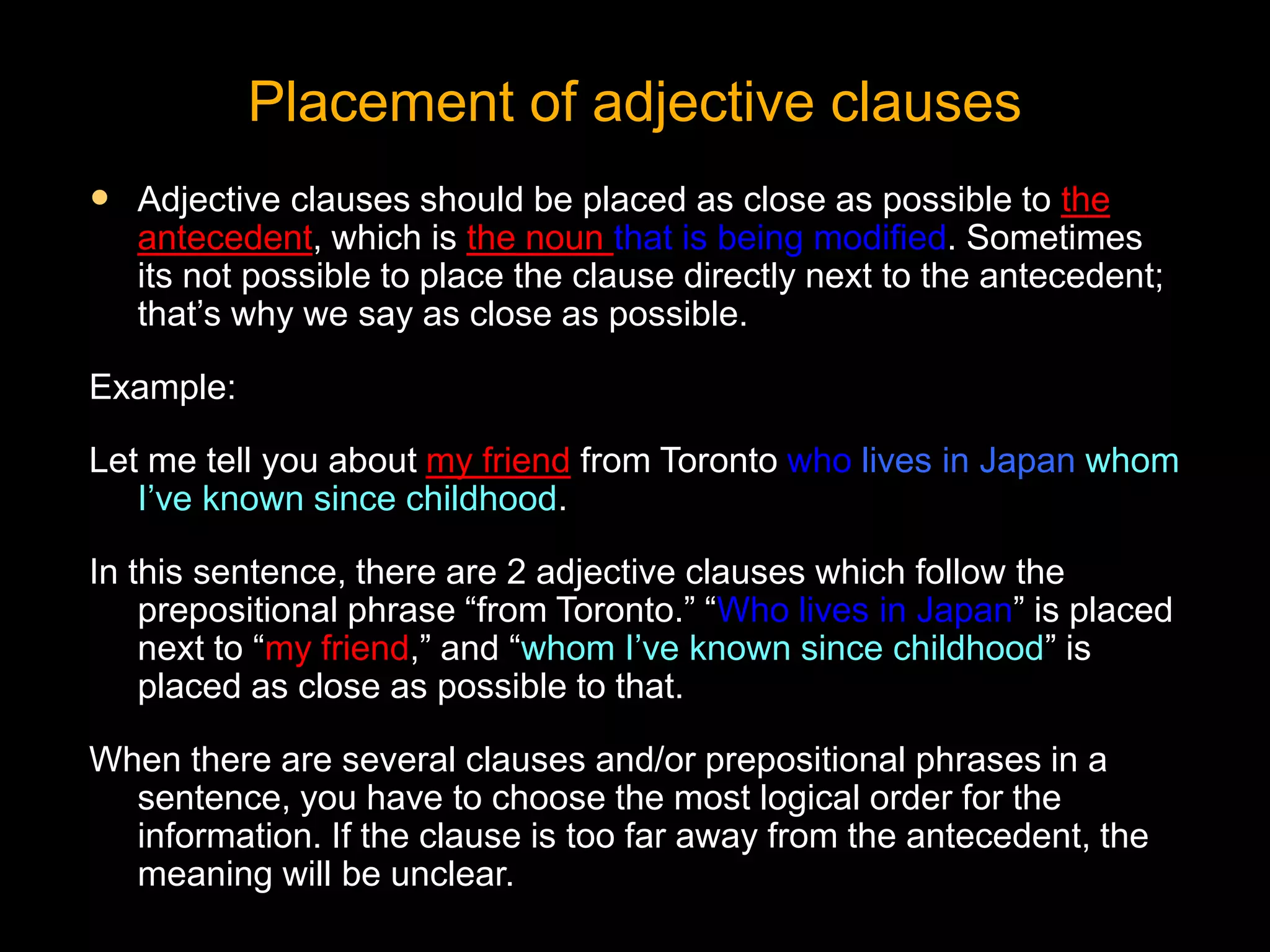 Adjectiveclauses | PPTX