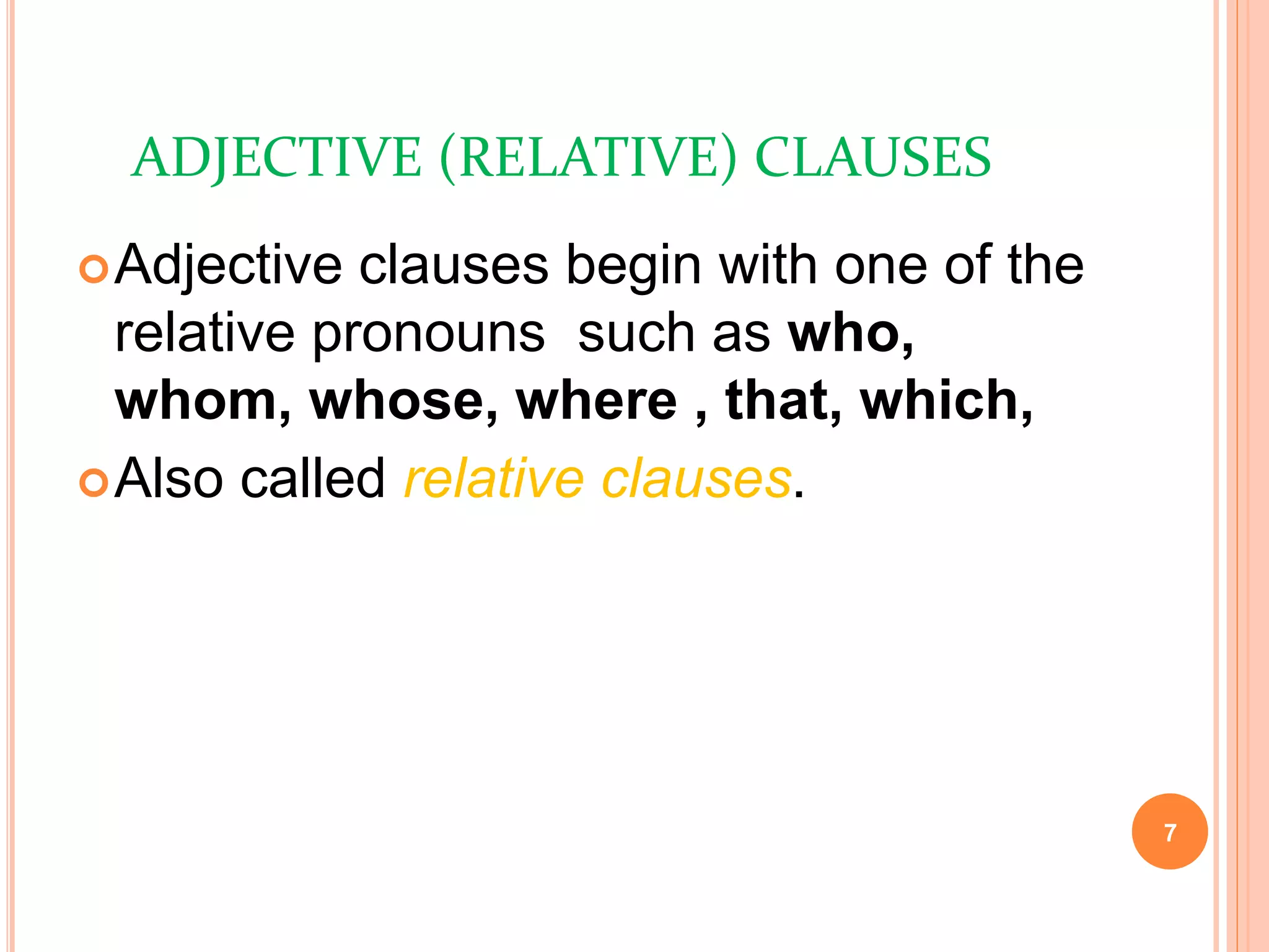 Adjective clauses | PPTX
