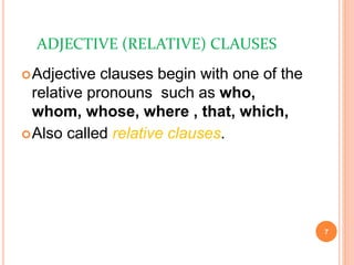 Adjective clauses | PPTX