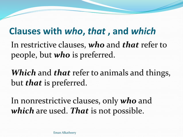 adjective_clauses and restrictive and nonrestrictive clauses | PPTX