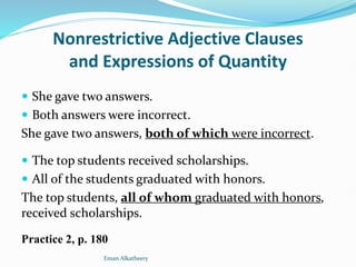 adjective_clauses and restrictive and nonrestrictive clauses | PPTX