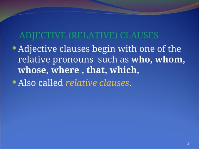 Grammar: Power Point Slides of Adjective Clauses.ppt | Soccer | Sports