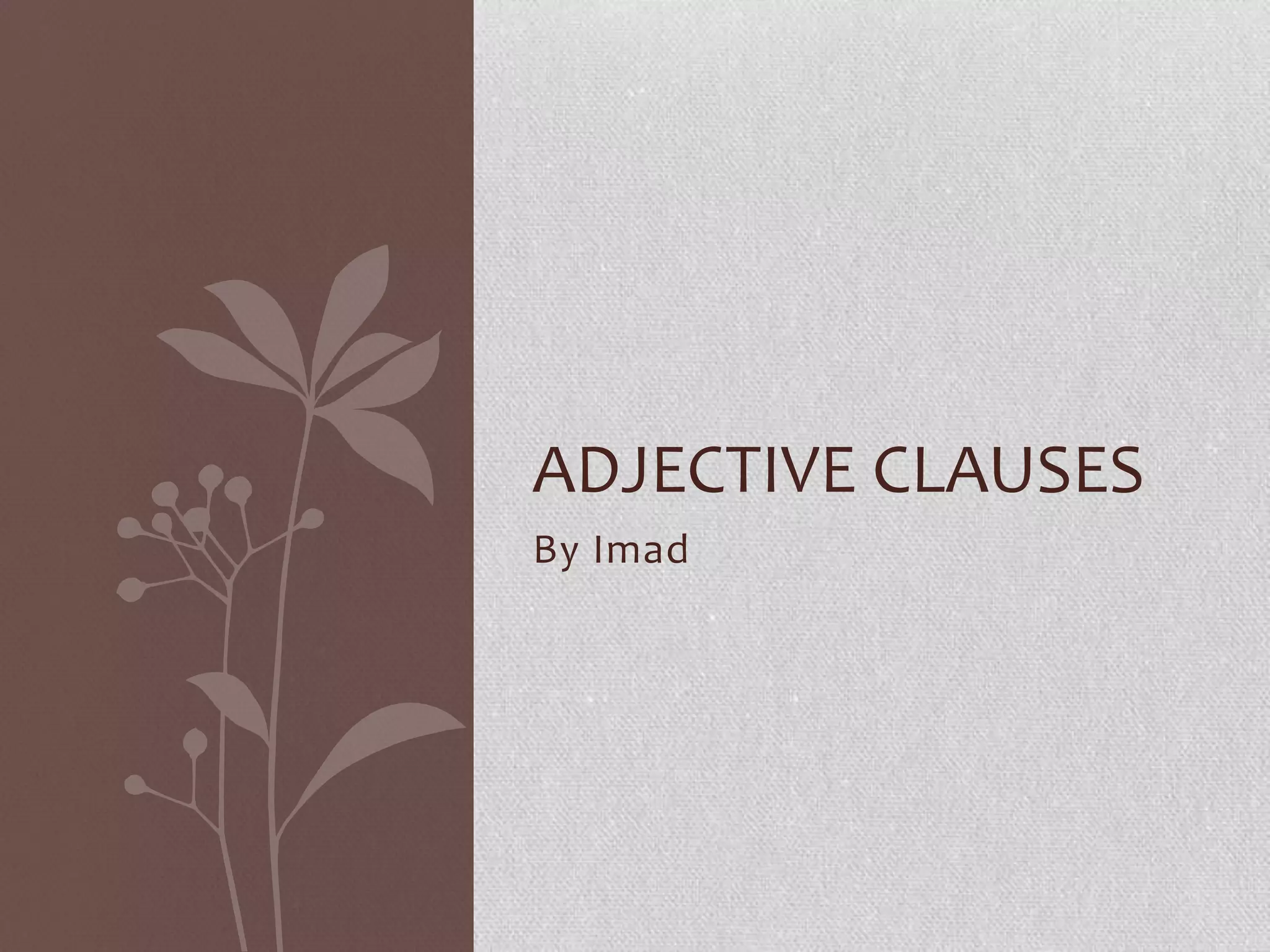 Adjective clauses with subject relative pronouns | PPTX