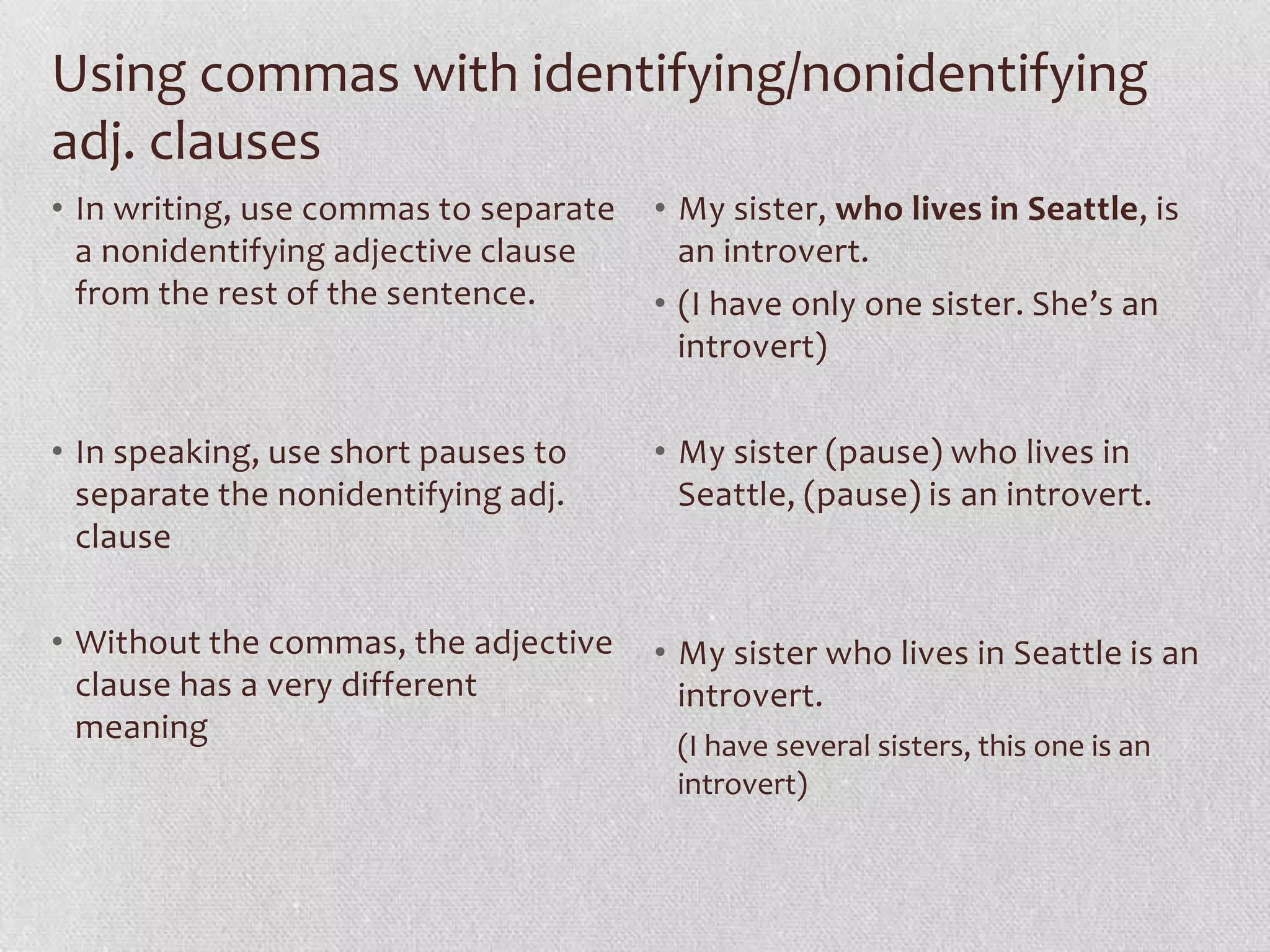 Adjective clauses with subject relative pronouns | PPTX