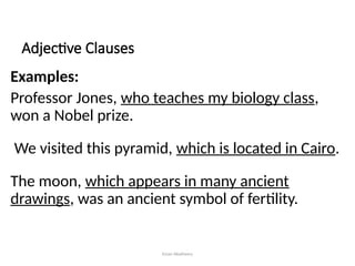 type of complex sentence adjective clauses | PPTX