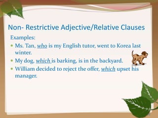 Adjective Clauses by Nur Wulandari | PPT