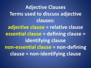 Adjective clauses introduction | PPTX | Student Financial Aid ...