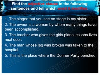 Adjective clauses powerpoint (ms standard 4c4) | PPT