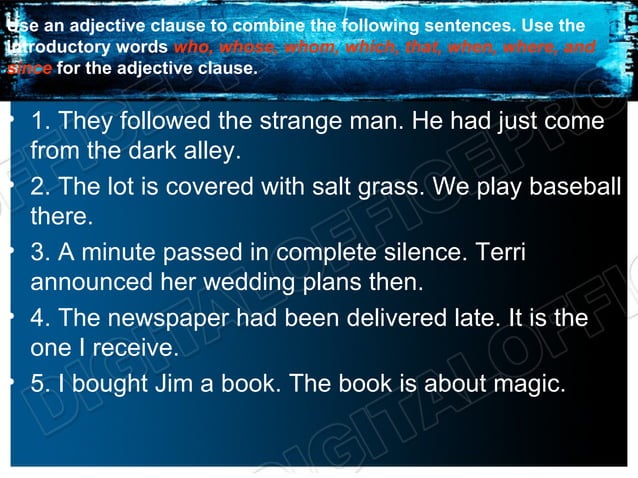 Adjective clauses powerpoint (ms standard 4c4) | PPT