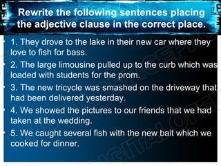 Adjective clauses powerpoint (ms standard 4c4) | PPT
