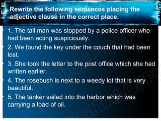 Adjective clauses powerpoint (ms standard 4c4) | PPT