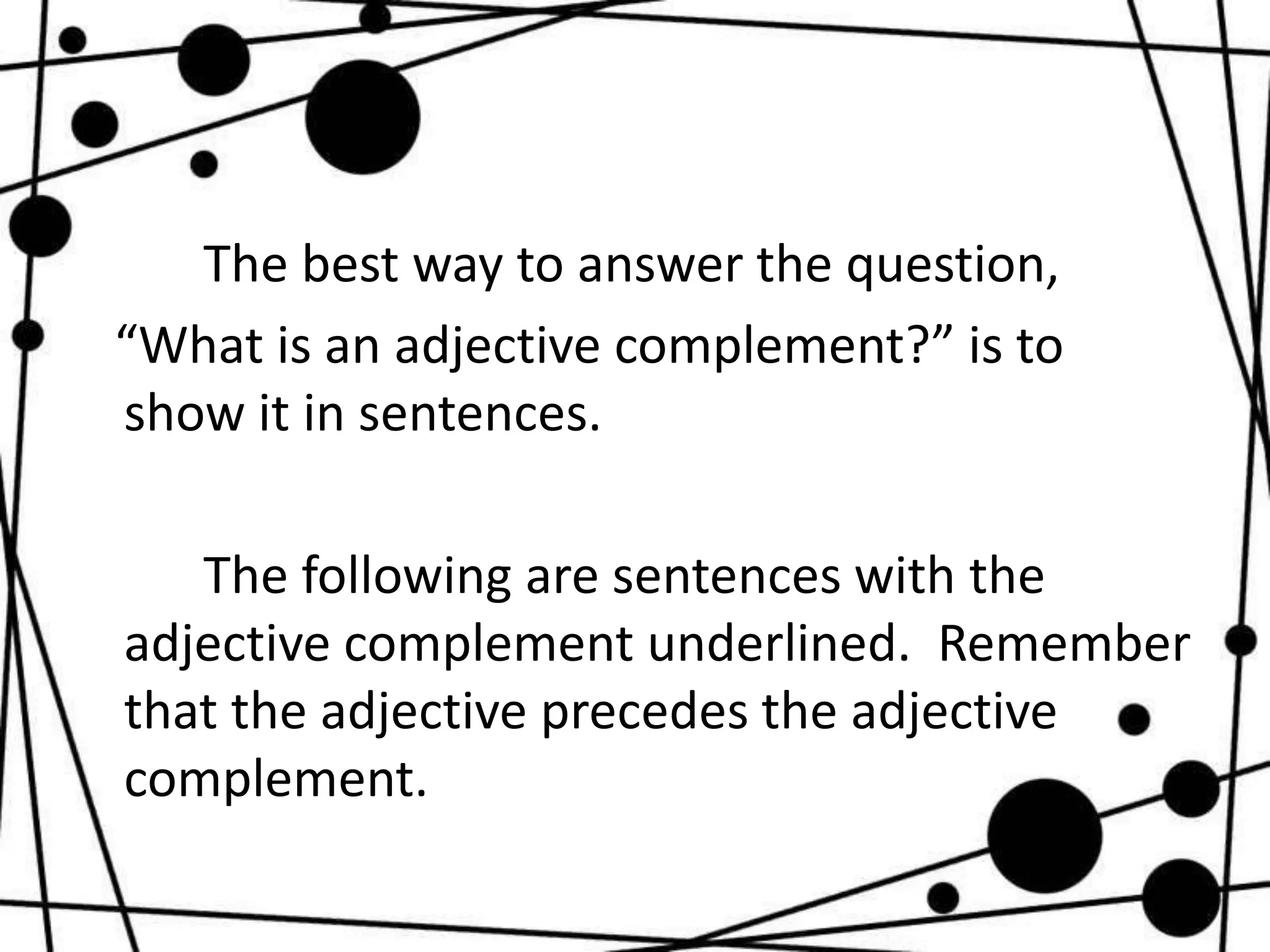 Adjective complement | PPTX