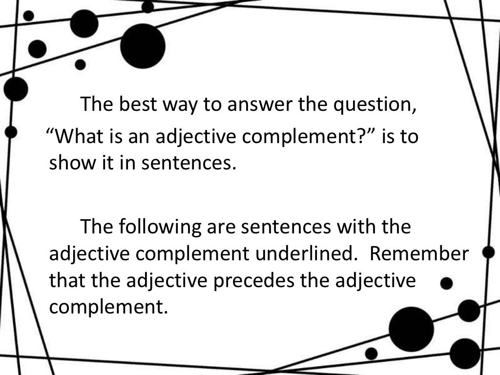 Adjective complement