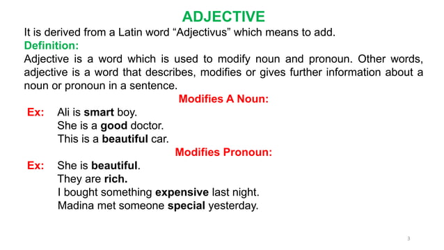 Adjectives and its types in full details | PPT