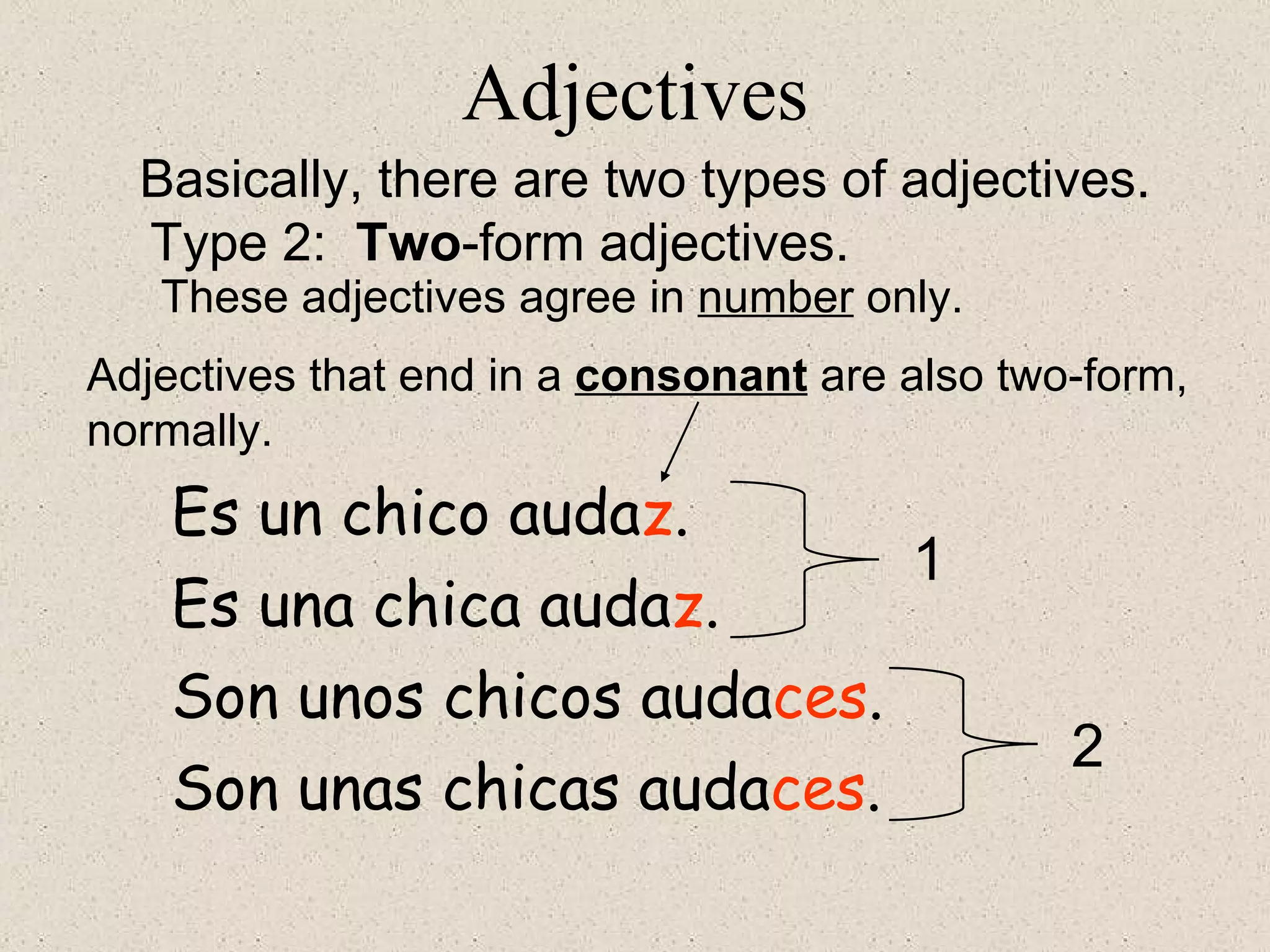 Adjective form, position, and agreement | PPT | Free Download