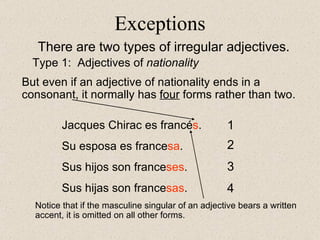 Adjective form, position, and agreement | PPT