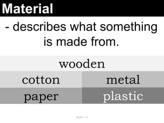 ADJECTIVES/ ROYAL ORDER OF ADJECTIVES | PPTX