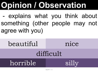 ADJECTIVES/ ROYAL ORDER OF ADJECTIVES | PPTX