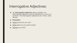 Adjective lecture #8 | PPTX