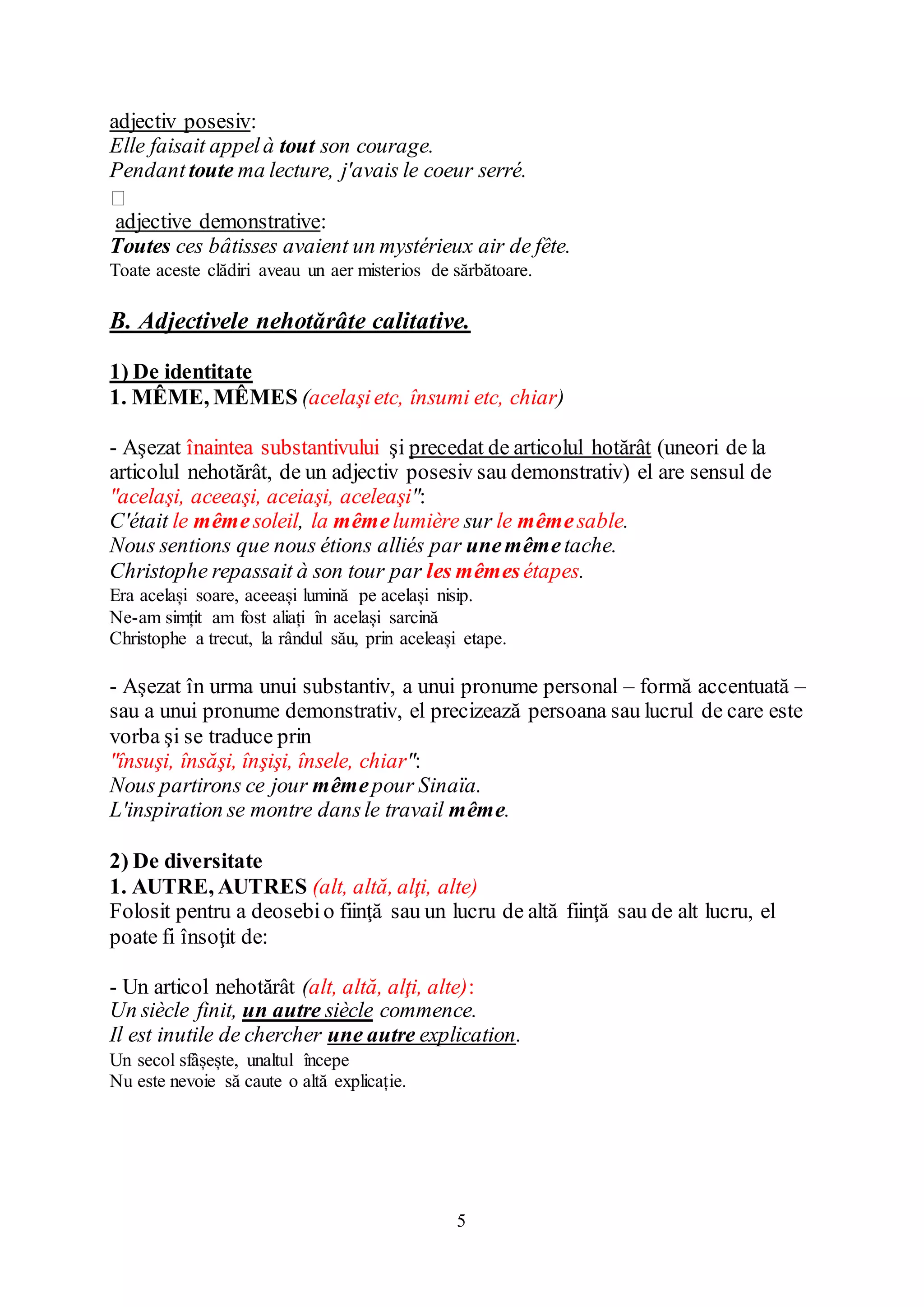Adjectivele nehotărâte | DOCX